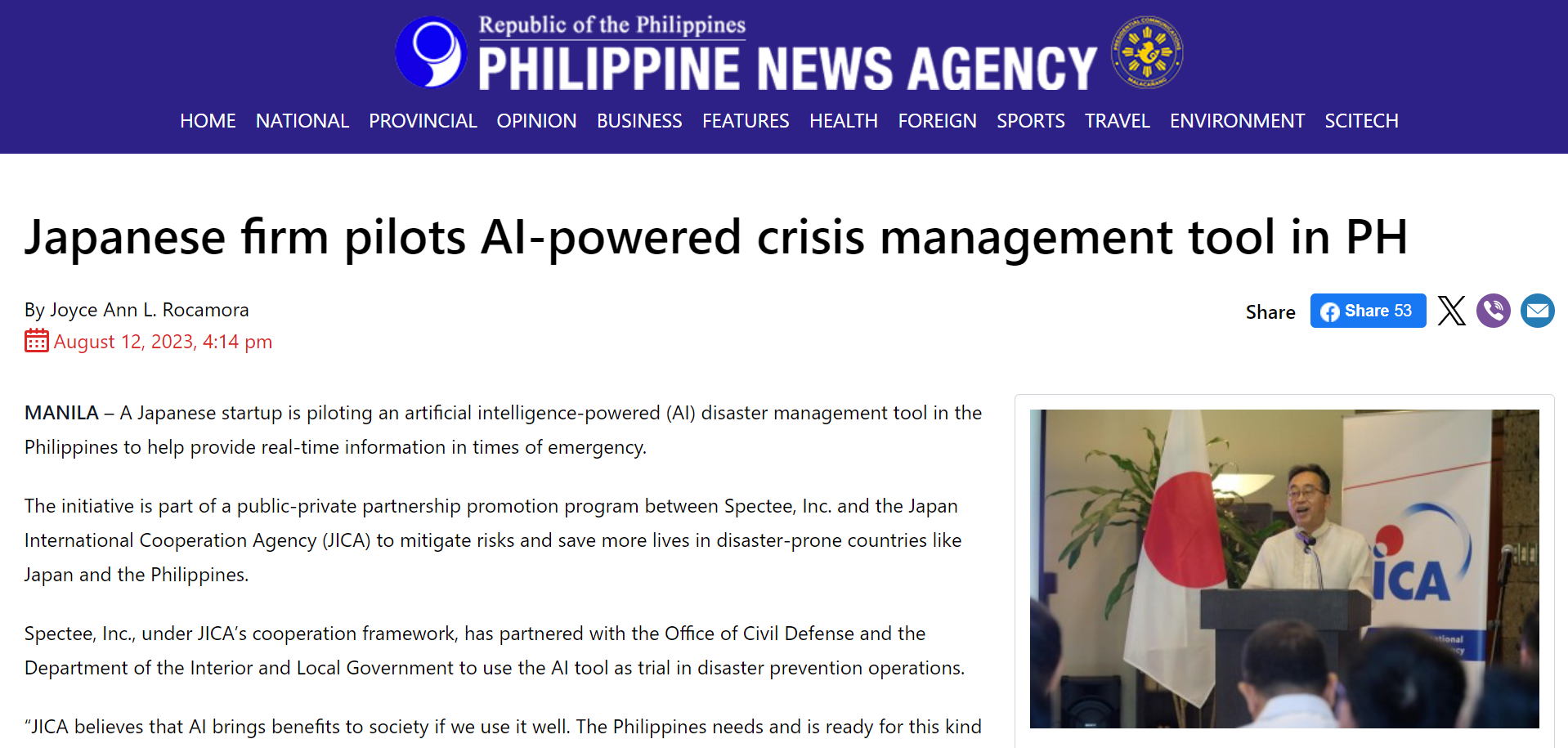 Spectee's expansion to the Philippines has been published on The ...